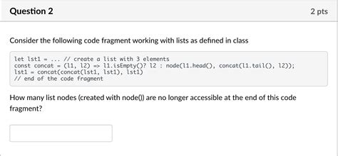 Solved Consider The Following Code Fragment Working With