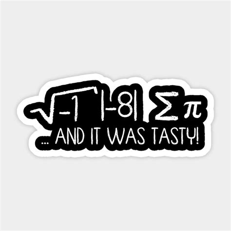 Funny Math Equation Sticker I Ate Some Pie Sum Pi
