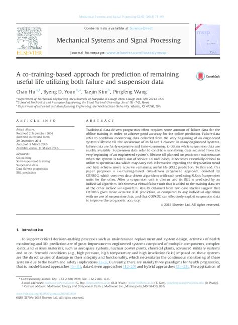 Pdf A Co Training Based Approach For Prediction Of Remaining Useful