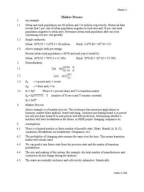 Notes Markov Analysis Pdf Markov Chain Applied Mathematics