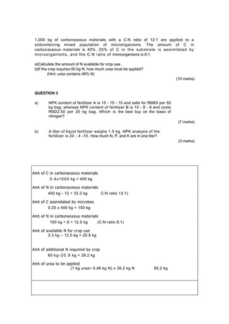 Soil Management Calculation Of Fertilizer DOC