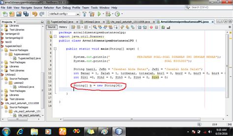 Tutorial Membuat Soal Pilihan Ganda Menggunakan Array 1 Dimensi Pada Bahasa Pemograman Java Netbeans