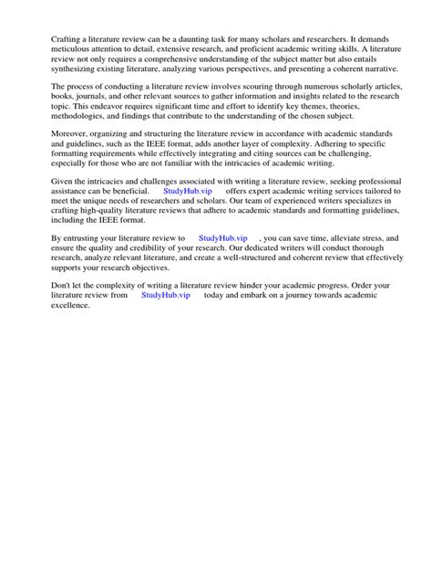 Literature Review Ieee Format Example Pdf Institute Of Electrical And Electronics Engineers