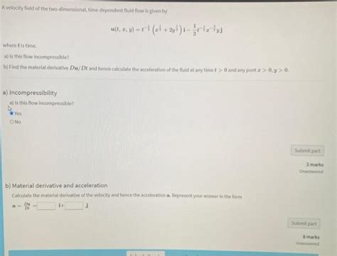 solved a velocity field of the two dimensional time