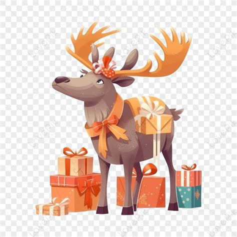 크리스마스 뿔 선물 만화식물 장식성탄절트리 Png 일러스트 무료 다운로드 Lovepik