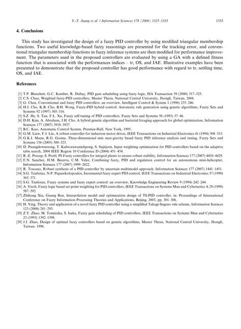 Pdf Design Of Fuzzy Pid Controllers Using Modified Triangular