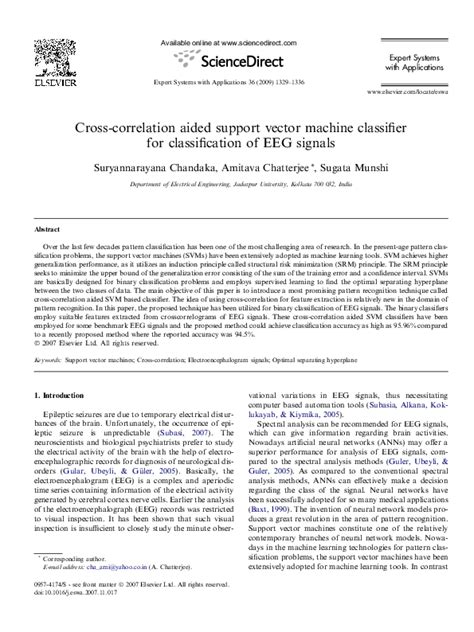 pdf cross correlation aided support vector machine classifier for