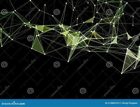 Plexus Network Structure With Glowing Nodes 3d Rendering Royalty Free
