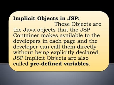 Implicit Objects Andhandlingpptx