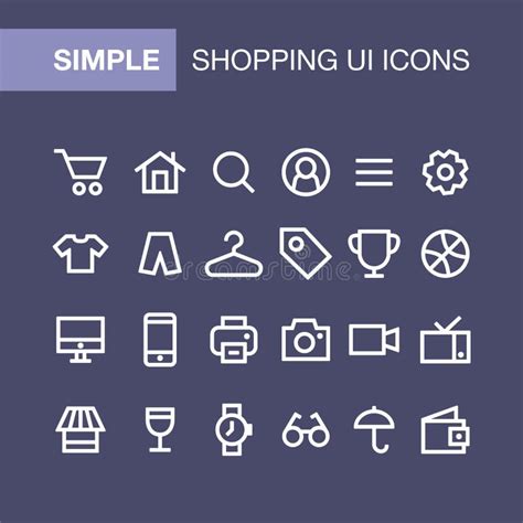 Set Of Online Shopping Icons For Simple Flat Style Ui Design Stock