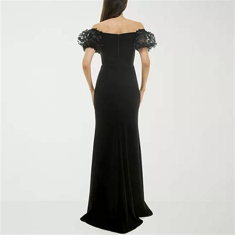 Premier Amour Off The Shoulder Womens Short Sleeve Evening Gown