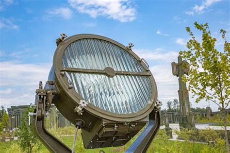Military Searchlight To Illuminate The Sky And Battlefield Stock Image