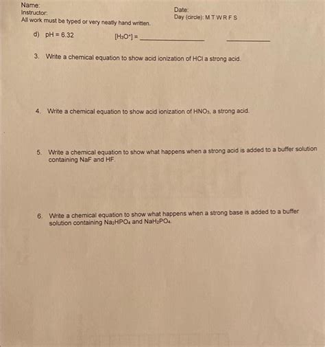 Solved Table 3 Acid And Base Buffer Solutions Questions