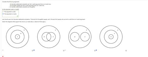 Solved Consider The Following Argumentall Discrete