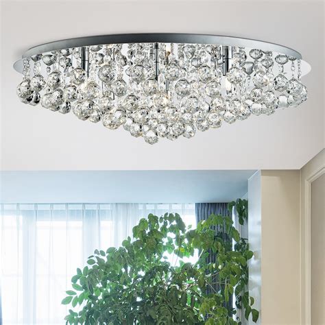 Hanna Chrome Ceiling Light Glass Crystal Spheres 80 Cm Lightsie