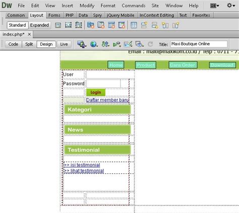 Blog Copy Paste Praktek 2 Membuat Tampilan Website Menggunakan Adobe Dreamweaver
