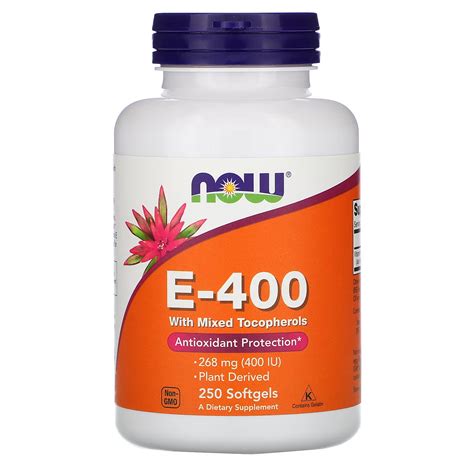 ВИТАМИН Е-400 UI 240 калсули НАУ ФУУДС VITAMIN E-400 UI 240s softgels ...