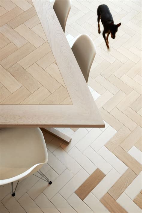 herringbone patterns feature inside angular house extension by platform 5