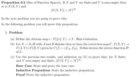 solved proposition 0 2 size of function spaces if x and y