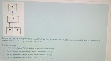 solved х y w 2 consider the class hierarchy given above
