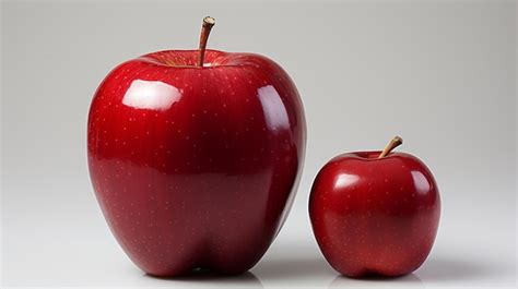 Premium Photo A Full Apple And Side Small Apple On White Background