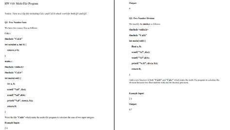 Solved Hw 10 Multi File Program Output 6 Notice Turn In