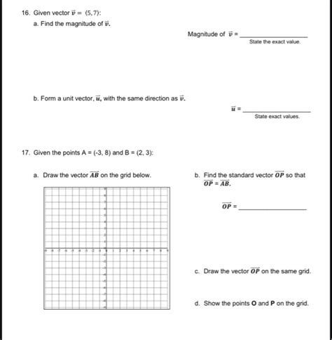Solved Given Vector V A Find The Magnitude Of Chegg