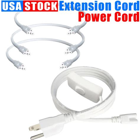 Light Led Tube Extension With On Off Switch Cord And Us Plug T5 T8