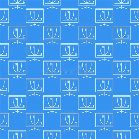 Math Graph Vector Mathematics Science Concept Line Blue Seamless Pattern Stock Illustration