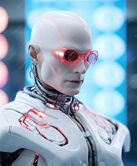premium ai image artificial intelligence android on a black background