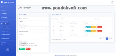 Aplikasi Rental Mobil Berbasis Web Homecare