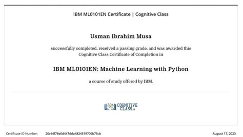 Usman Ibrahim Musa On Linkedin ‘machine Learning With Python Course