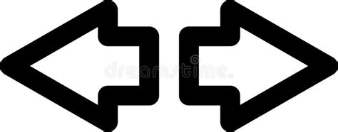 Two Black Arrows Pointing Left And Right Symbolizing Decision Making And The Process Of