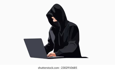 Computer Hacker Hood Flat Cartoon Hacking Stock Vector Royalty Free 2302910675 Shutterstock