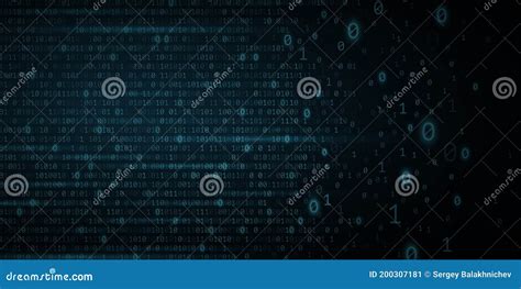 Abstract Software Binary Code Background Random Glowing Programming