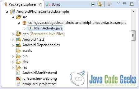 Android Contacts Example Java Code Geeks