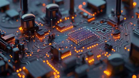 A Detailed View Of The Inner Workings Of A Computer Circuit Board Revealing Its Intricate