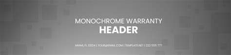 Monochrome Warranty Header Edit Online And Download Example