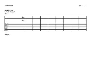 IEP Data Collection Sheet Template By Ellie Robbins TpT