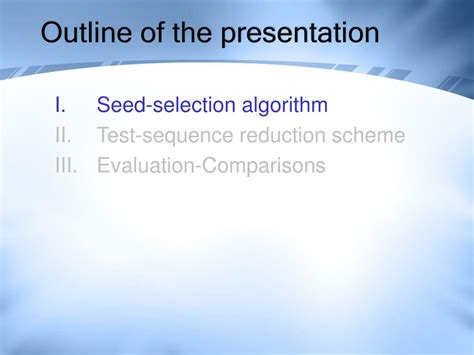 Ppt Reseeding Based Test Set Embedding With Reduced Test Sequences Powerpoint Presentation