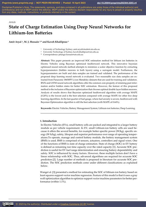 pdf state of charge estimation using deep neural networks for lithium