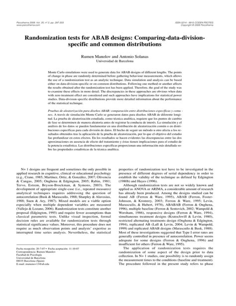 Randomization Tests For Abab Designs