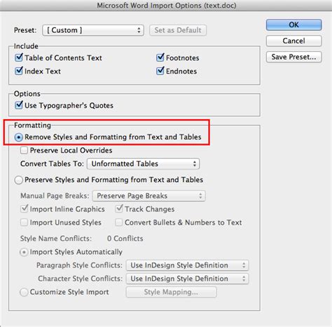 InDesign How To Remove The Formats Of A Word Document Wie Man Word Formatierungen Entfernt