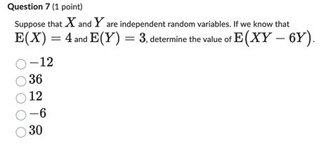 Solved Question 7 1 ﻿pointsuppose That X ﻿and Y ﻿are