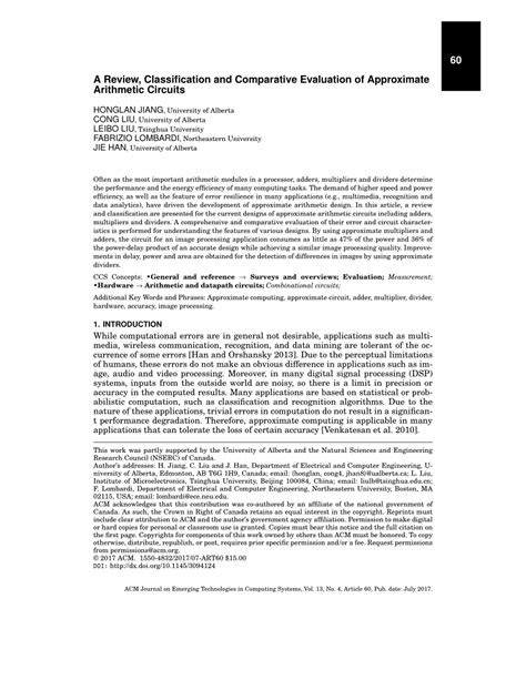 pdf a comparative review and evaluation of approximate adders