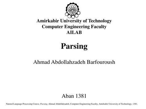 ppt amirkabir university of technology computer engineering faculty