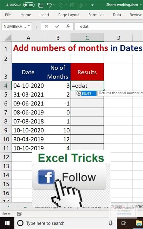 Edate Function In Excel By Excel Tricks