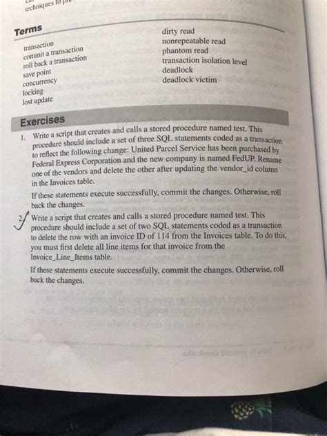 Solved C Techniques To Pron Terms Transaction Commit A Chegg Com