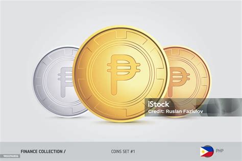 골든 실버 청동 동전입니다 현실적인 금속 필리핀 페소 동전 세트 배경에 고립 된 개체입니다 웹사이트 웹 디자인 모바일 애플 리 케이 션 인포 그래픽에 대 한 금융 개념
