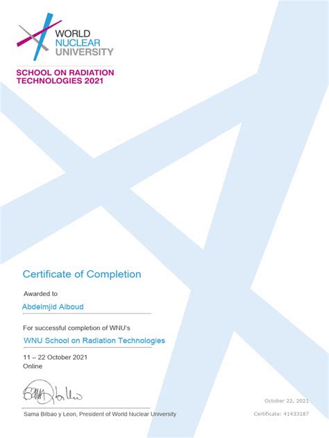 School On Radiation Technologies Certificate 1641097922 Pdf Science